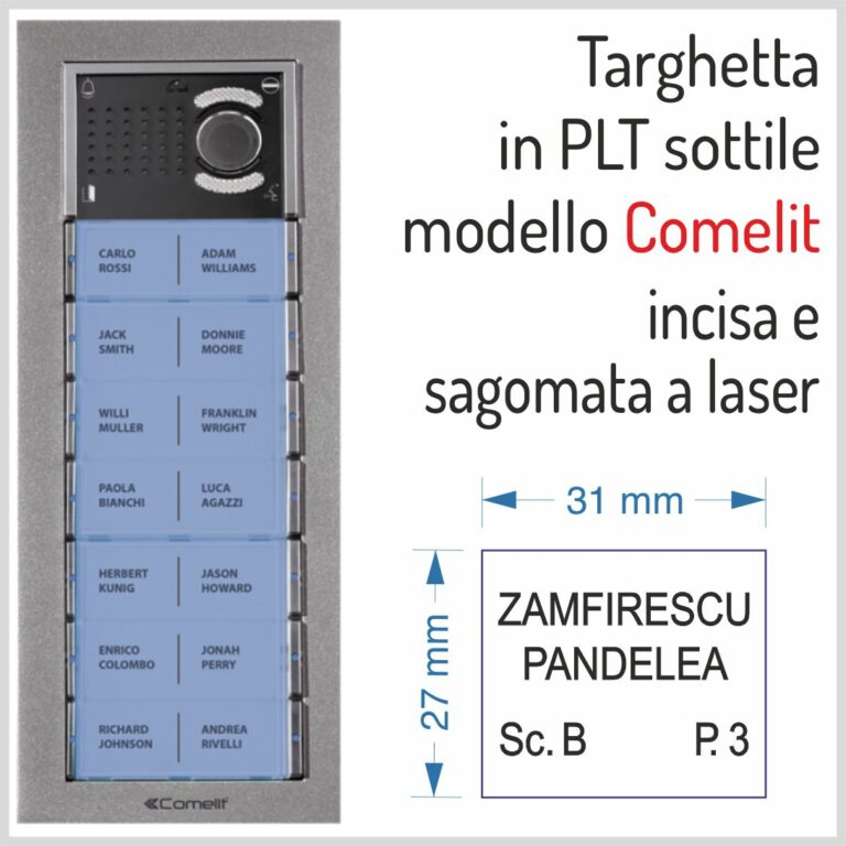 Targhette da Citofono Comelit Incisa – Critelli.it
