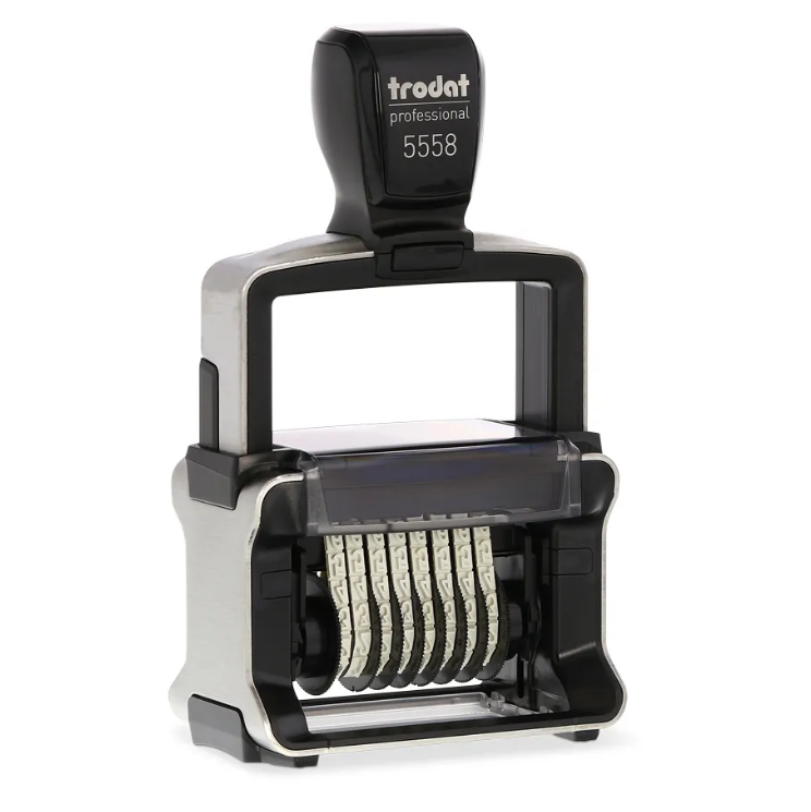 TRODAT PROFESSIONAL 5546 Timbro Autoinchiostrante Numeratore con piastra e Cartuccia nera ...