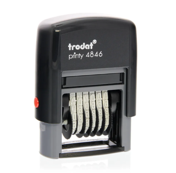 TRODAT PRINTY P2 4846 Timbro Numeratore Autoinchiostrante a 6 Colonne Eco Nero Altezza Caratteri ...